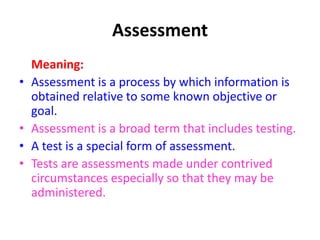 Basics of Assessment | PPTX