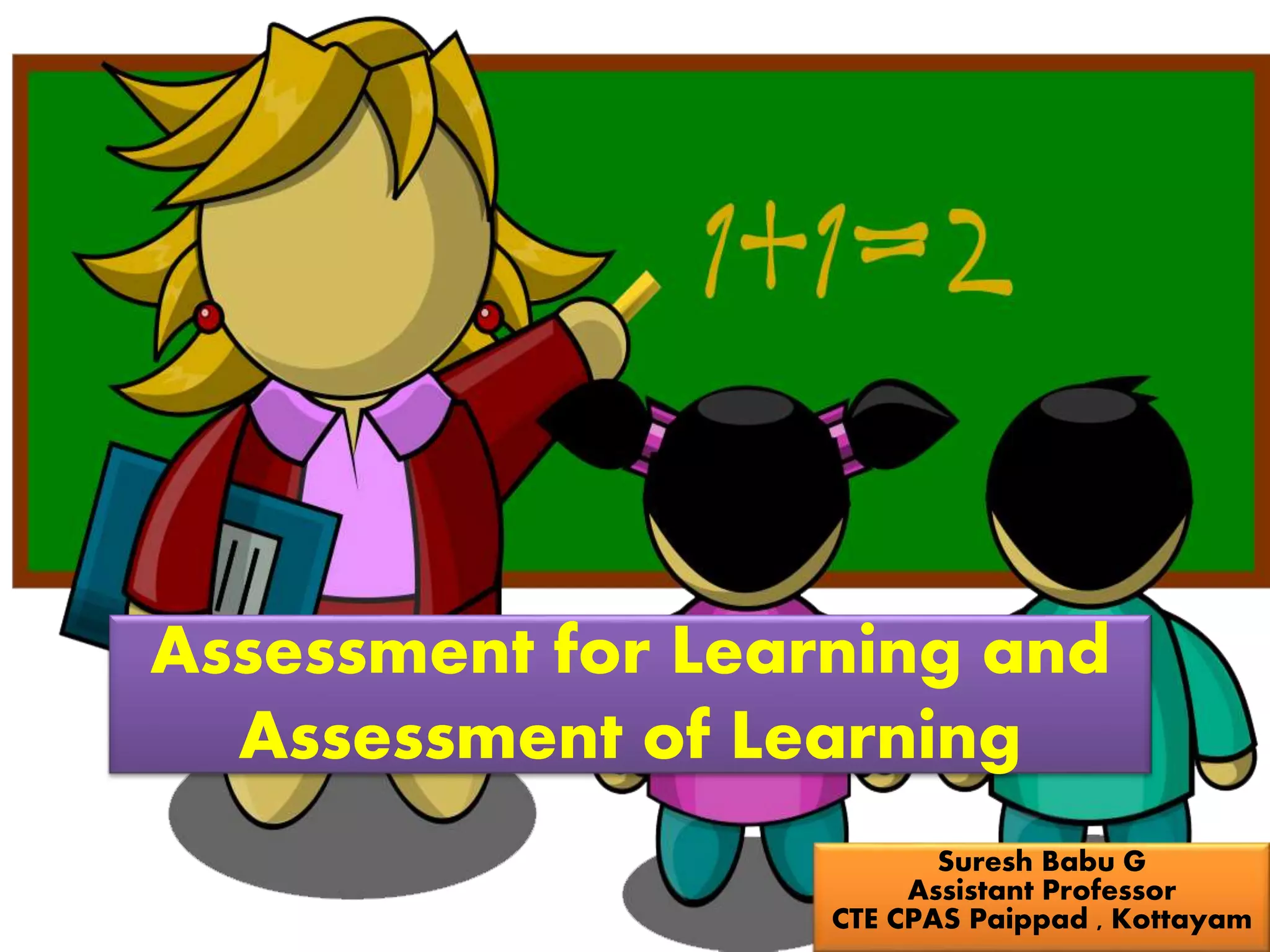 Assessment for Learning, Assessment as Learning and Assessment of ...