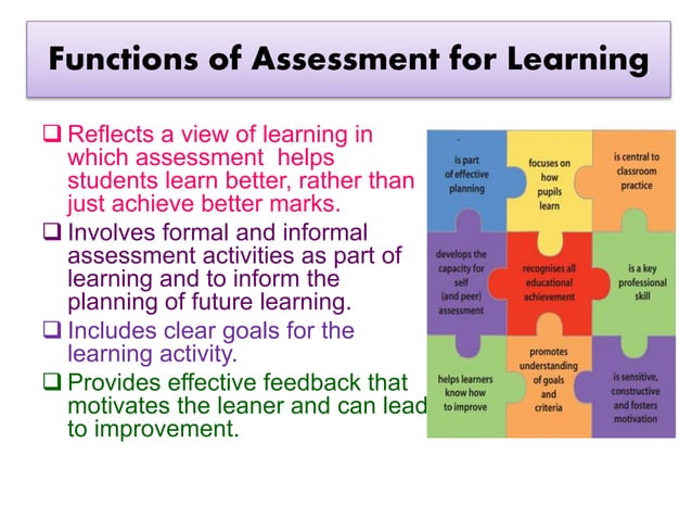 Assessment for Learning, Assessment as Learning and Assessment of ...