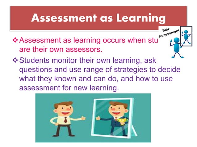 Assessment for Learning, Assessment as Learning and Assessment of ...