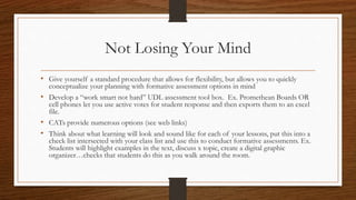 UDL and Assessment for Assessment and Learning | PPTX