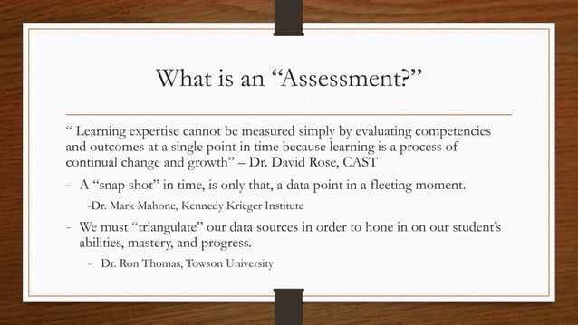 UDL and Assessment for Assessment and Learning | PPT