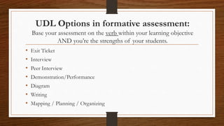 UDL and Assessment for Assessment and Learning | PPTX
