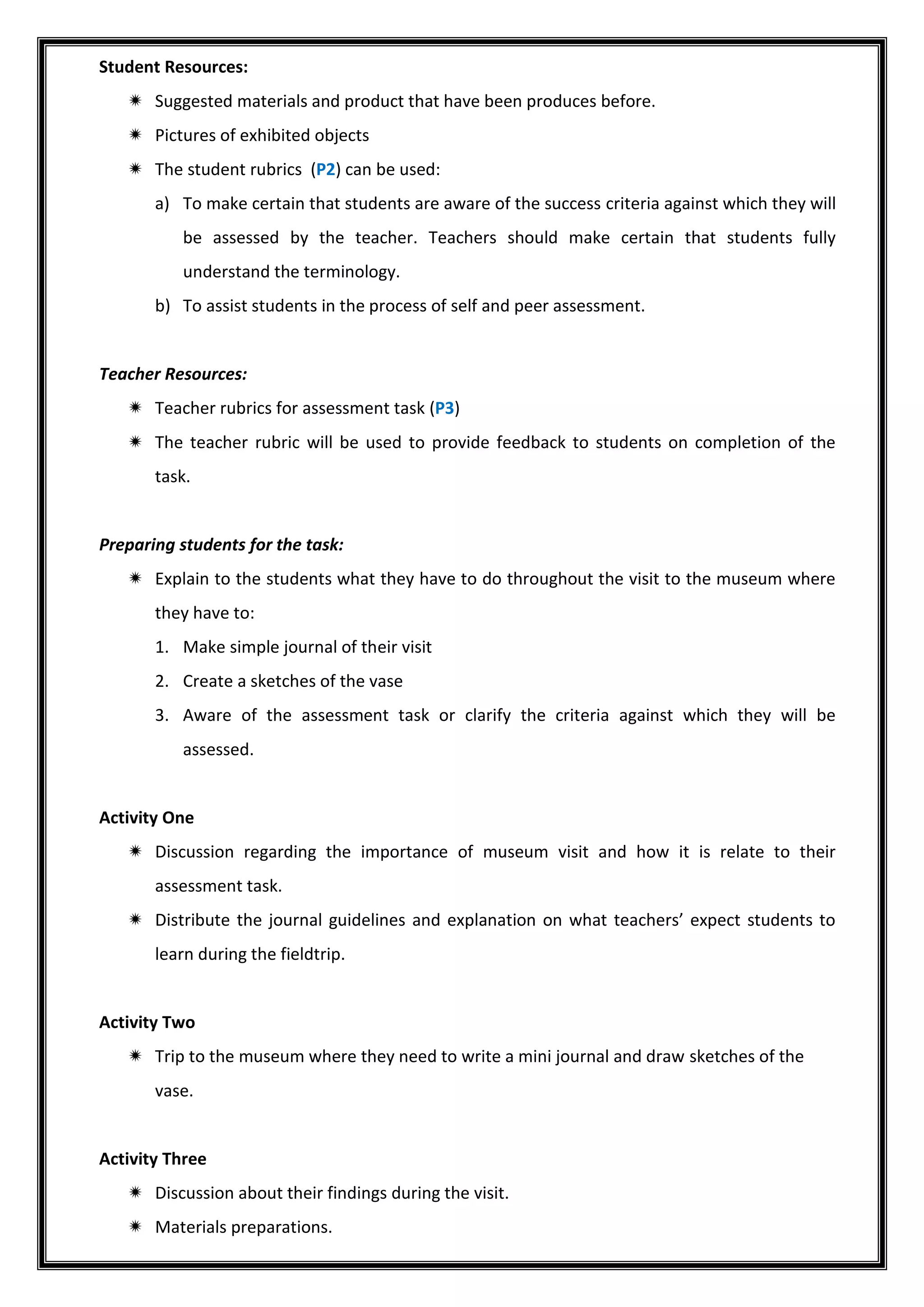 Assessment for learning art | DOCX