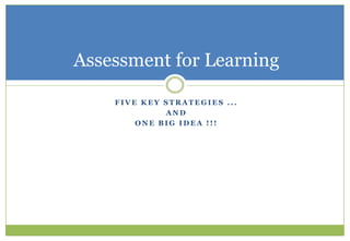 Assessment For Learning V2 | PPT
