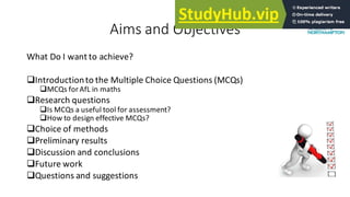 Assessment For Learning Using Multiple Choice Questions | PPT