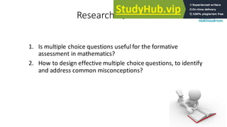 Assessment For Learning Using Multiple Choice Questions | PPT
