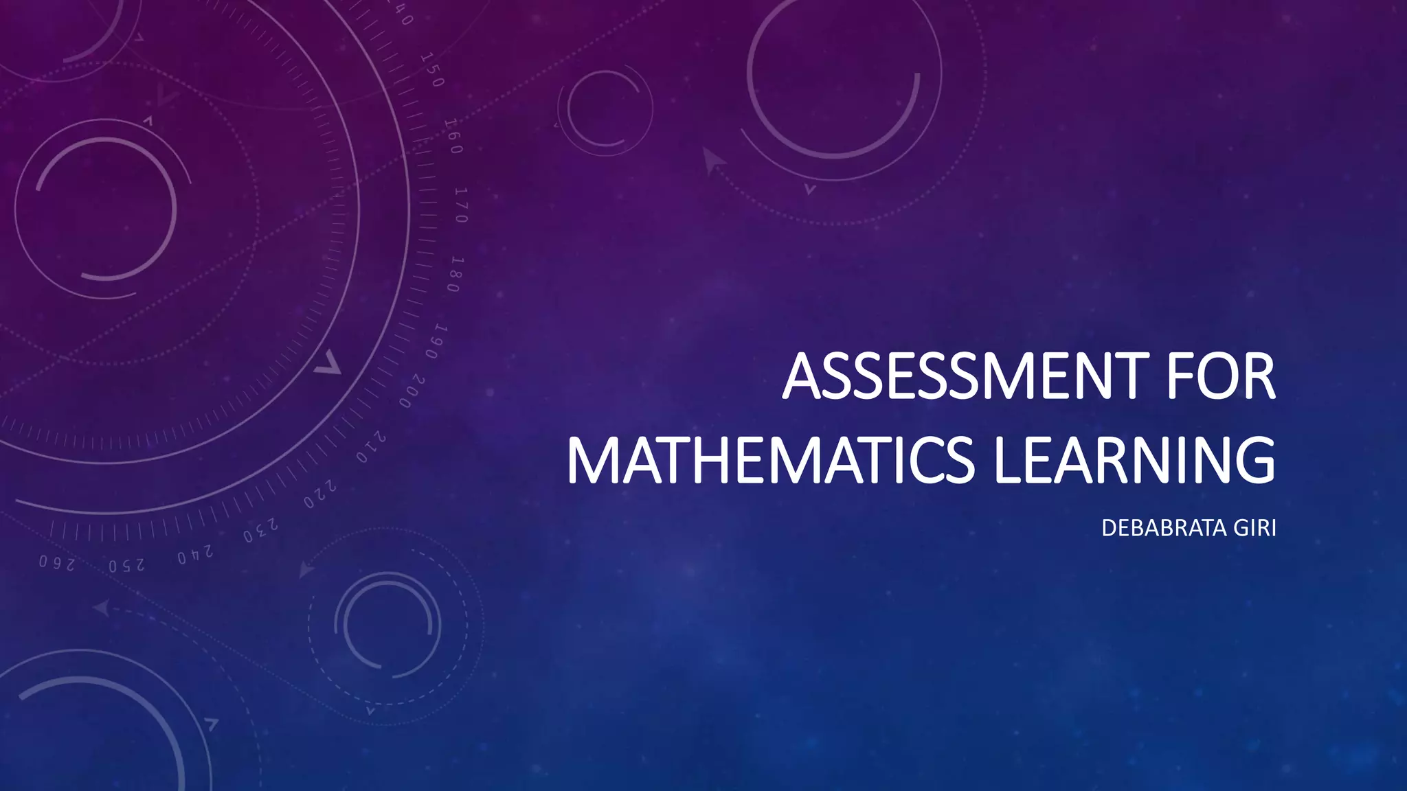 Assessment for mathematics learning | PPTX