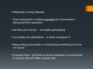 Assessment for online discussions | PPT