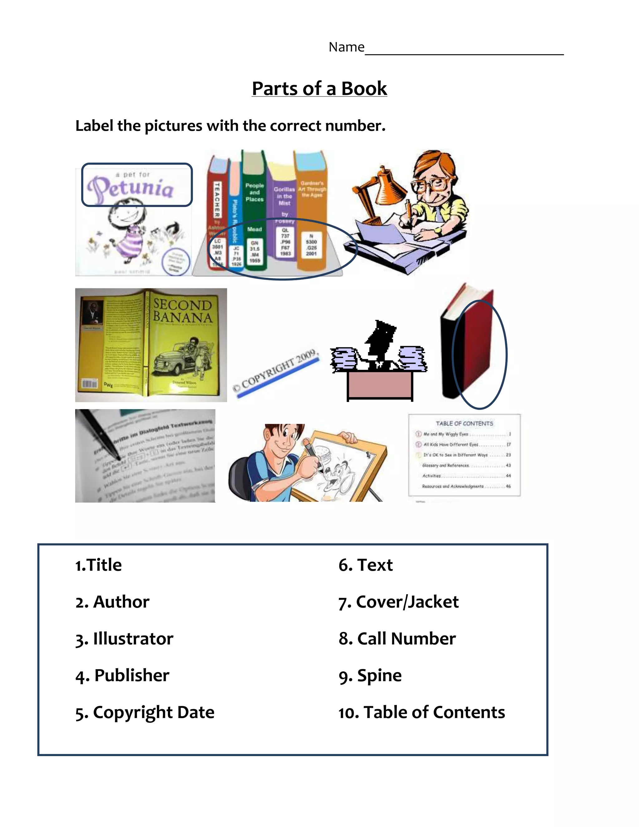Assessment for parts of book | DOCX