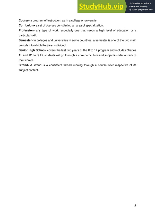 ASSESSMENT FOR THE PREPAREDNESS OF SENIOR HIGH SCHOOL STUDENTS UNDER ...