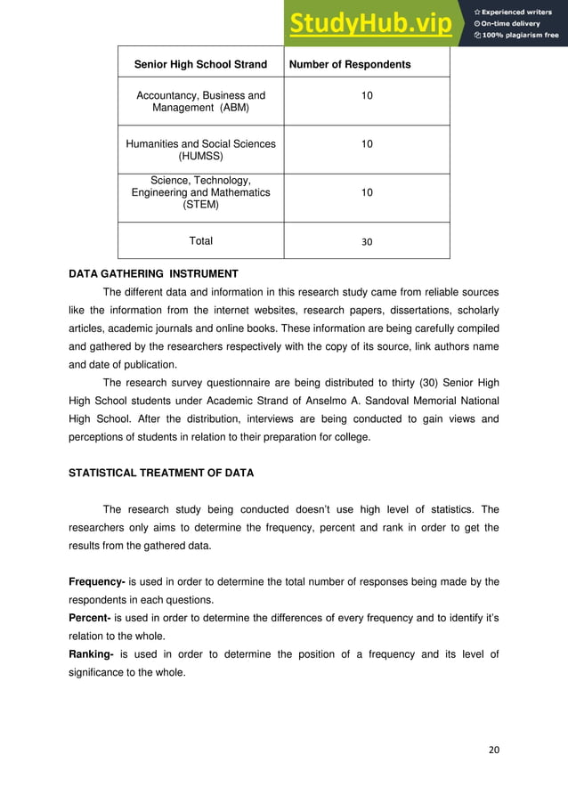 ASSESSMENT FOR THE PREPAREDNESS OF SENIOR HIGH SCHOOL STUDENTS UNDER ...