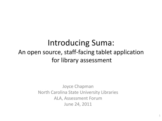 Introducing Suma: an open-source tablet application for library ...