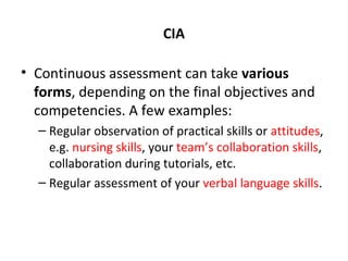 Assessment- Introduction, Internal & CIA, (Formative/Summative ...