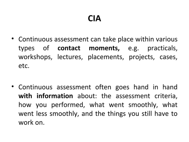 Assessment- Introduction, Internal & CIA, (Formative/Summative ...