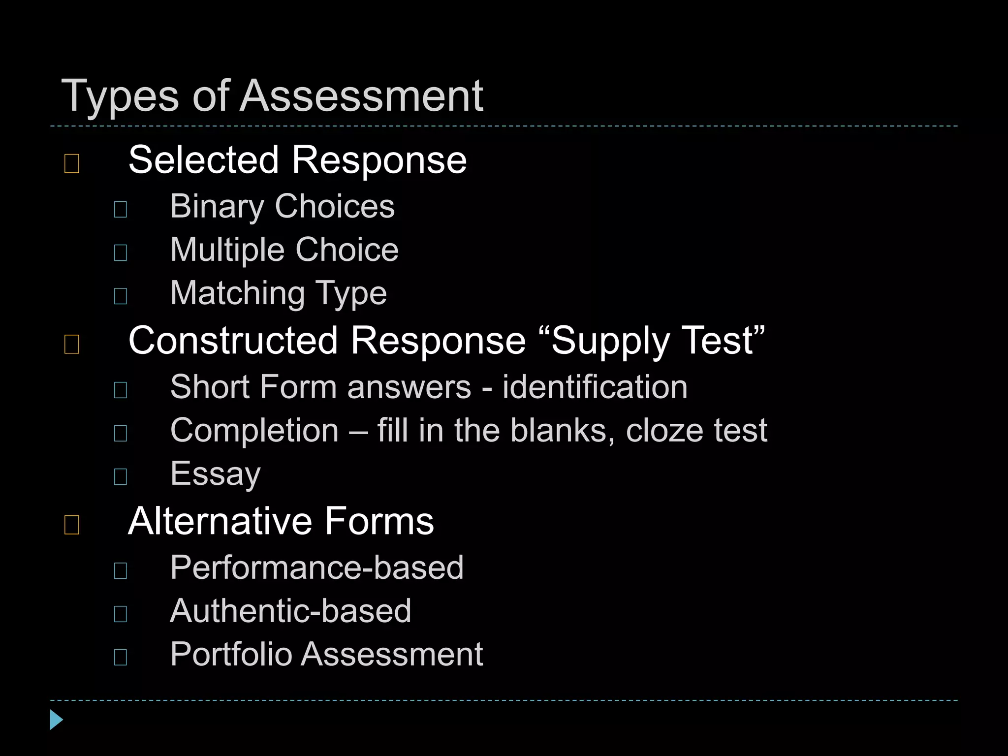 Assessment in an Outcomes-Based Education | PPTX