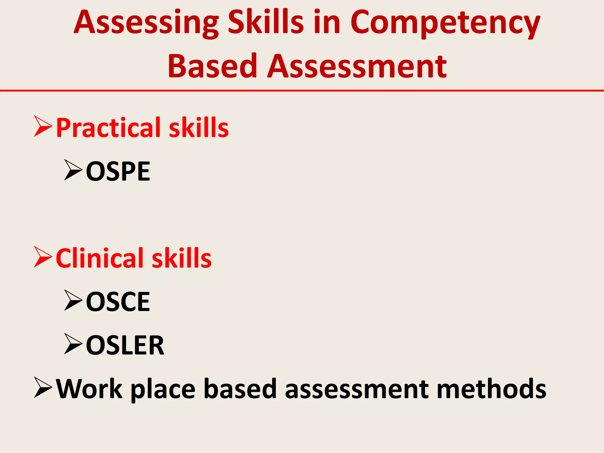 Assessment in CBME Competency Based Medical Education Dr Girish .B CISP ...