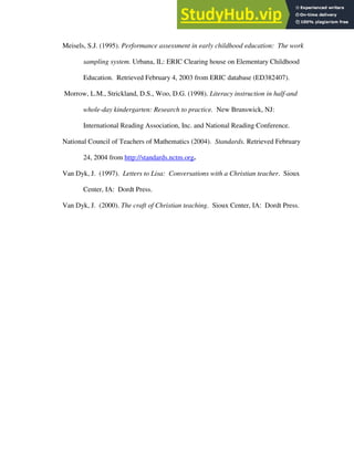 Assessment In Early Childhood Education | PDF