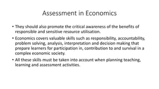 Assessment in economics | PPTX | Education industry | Industries