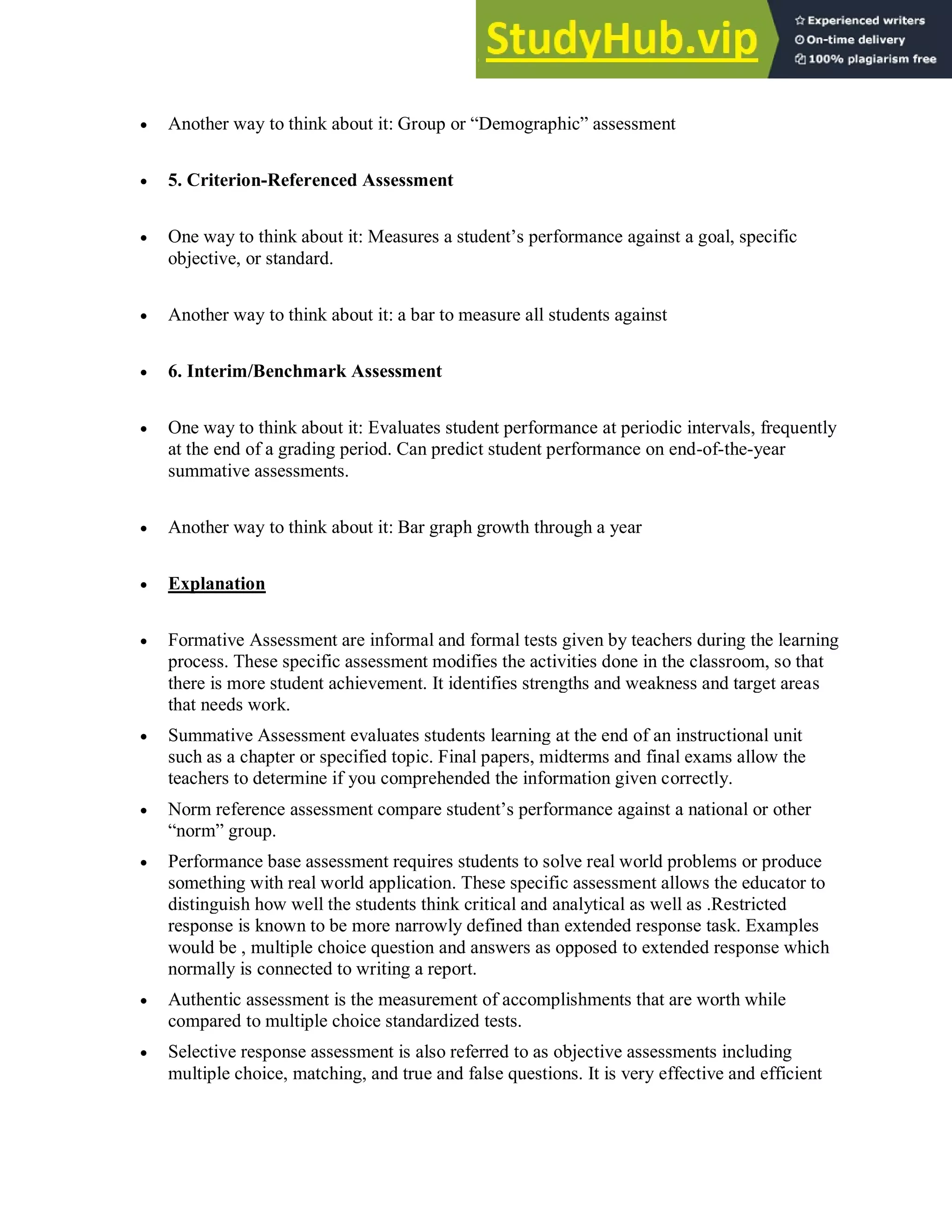Assessment In Education At Secondary Level | PDF