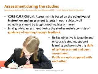 Assessment in Finnish basic school | PDF