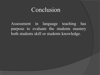 Assessment in language teaching | PPT