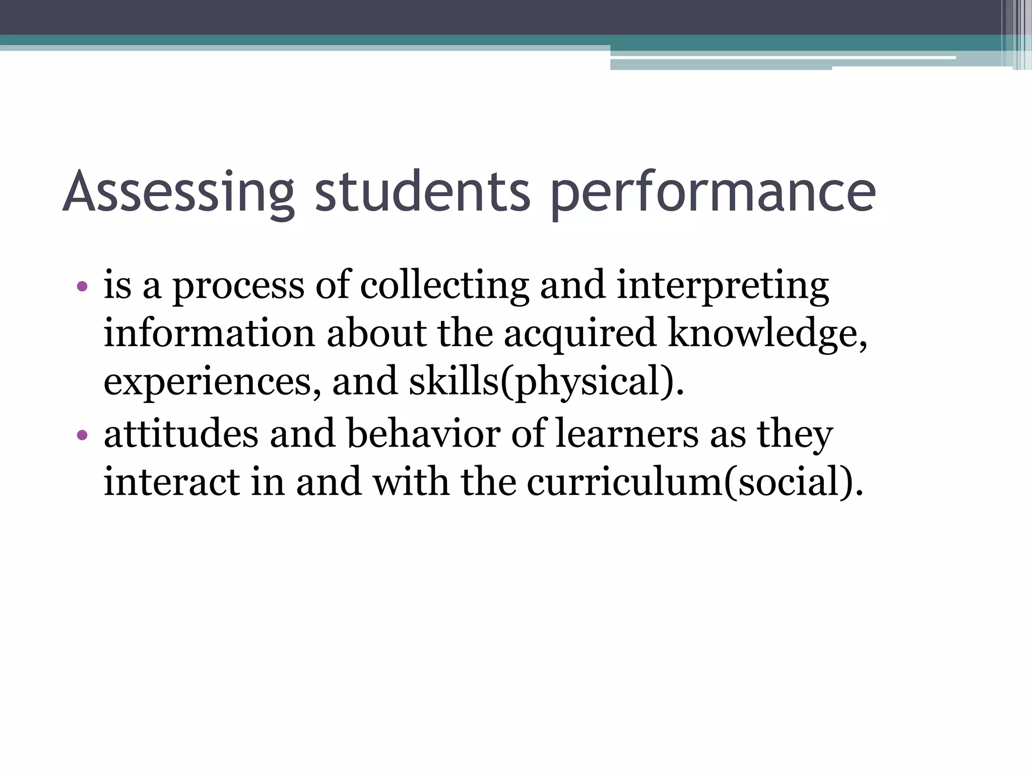 Assessment in physical education | PPTX