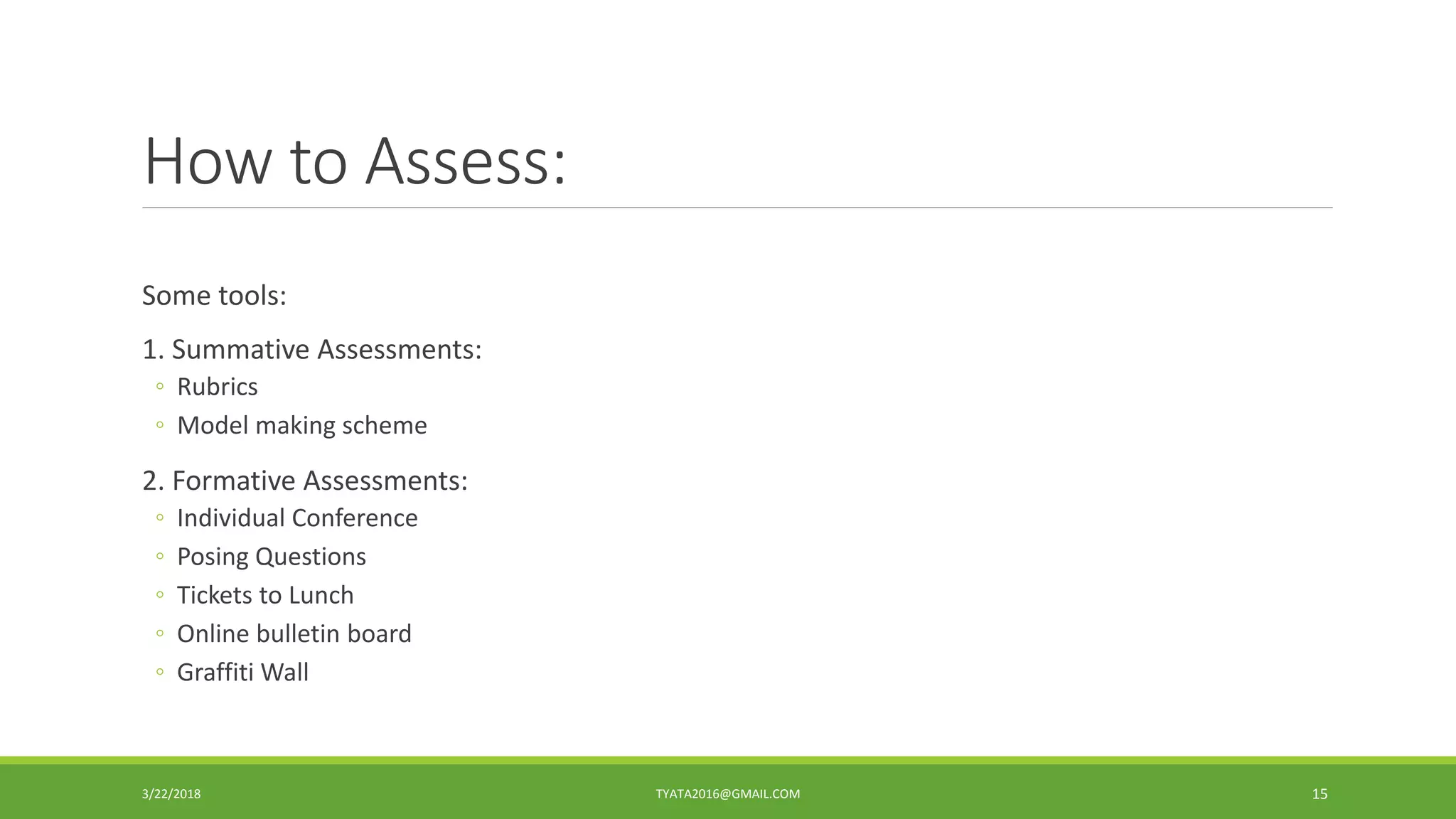 Assessment in project based learning[PBLA] | PPTX
