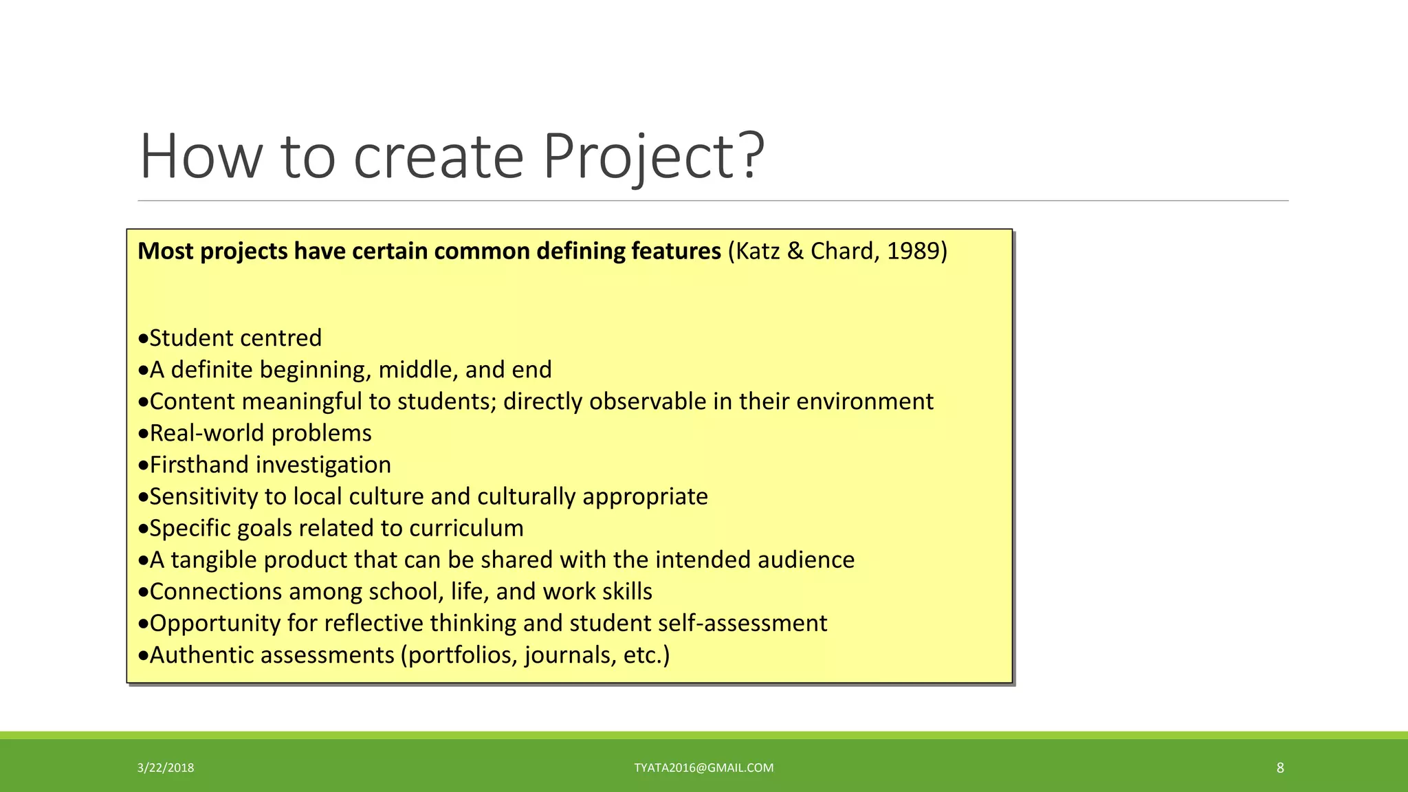 Assessment in project based learning[PBLA] | PPTX