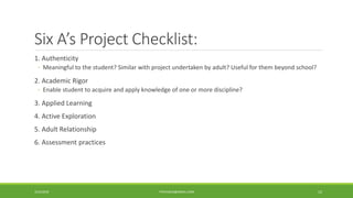 Assessment in project based learning[PBLA] | PPTX