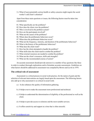 Assessment in social work | DOCX
