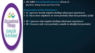 Occupational Therapy Assessment Interview and Rating Scale Mental ...