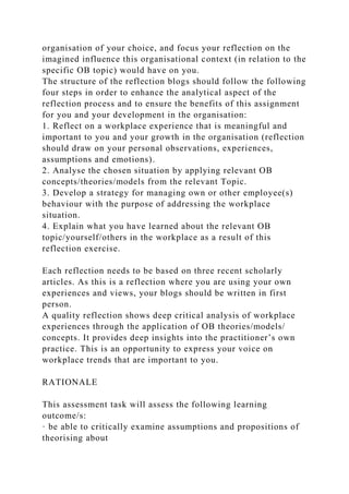 Assessment item 3 - Critical Reflective BlogsValue 45 Length.docx