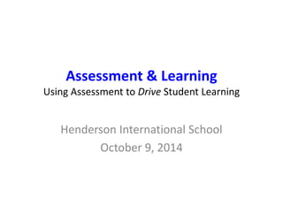 Assessment & Learning Presentation | PPTX