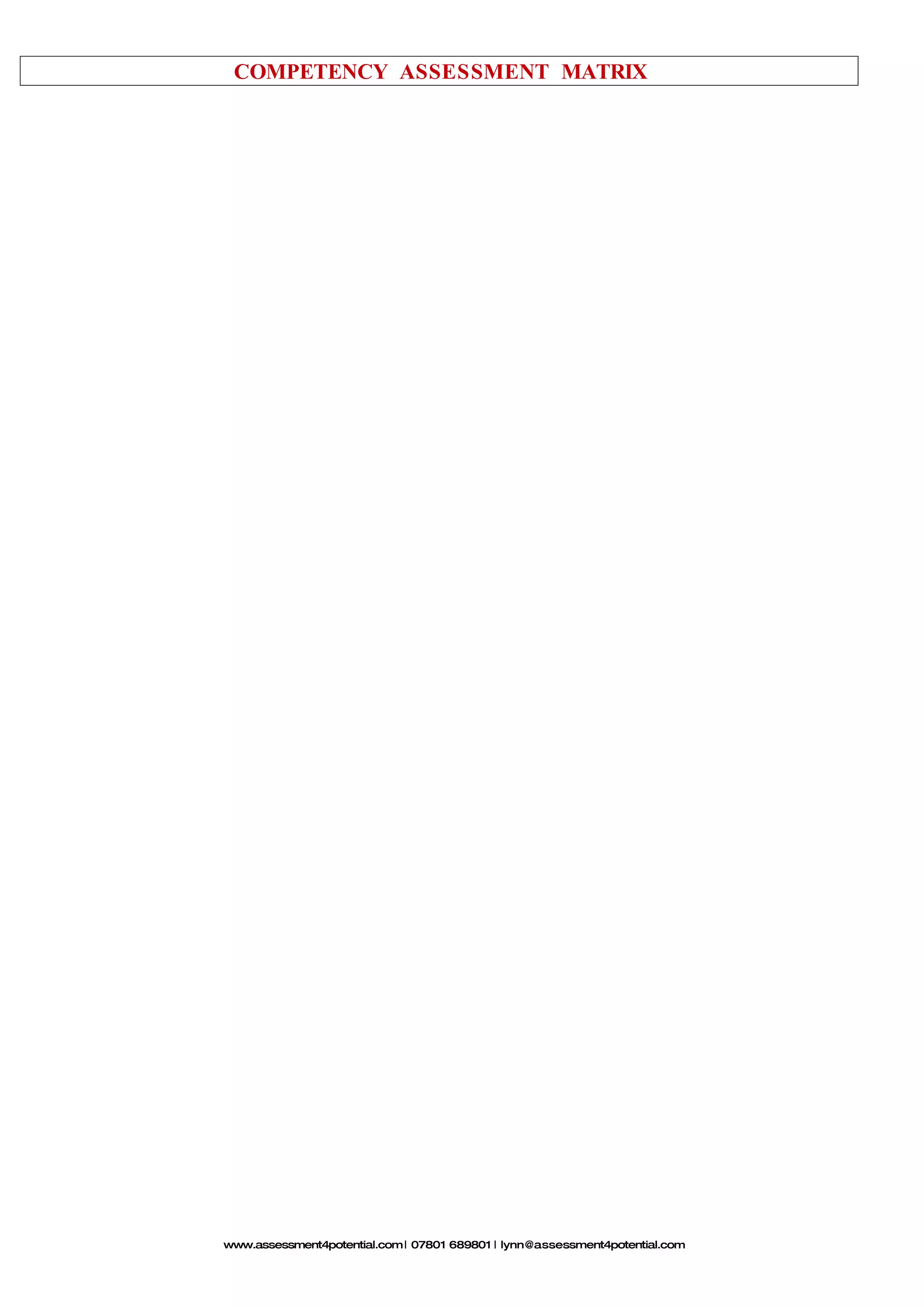 Assessment matrix | DOC