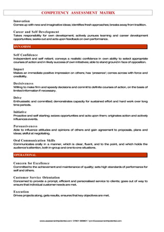 Assessment matrix | DOC