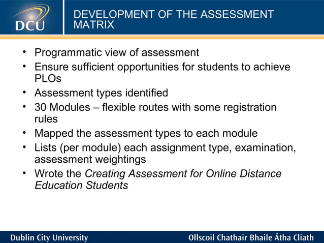 Designing and Developing Assessments - the Assessment Matrix and ...