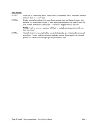 Assessment Model #2 Pre-Algebra Grade 8 | DOCX