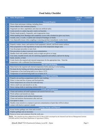 Assessment Model #3 Nutrition and Culinary, Level III High School | DOCX