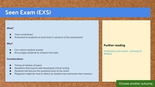 Assessment modes explained - Higher Education | PPT