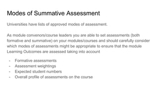Assessment modes explained - Higher Education | PPT