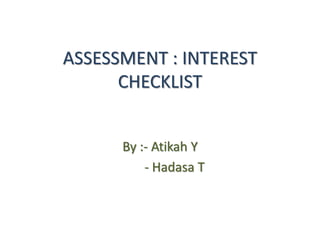 Interest Checklist | PPTX
