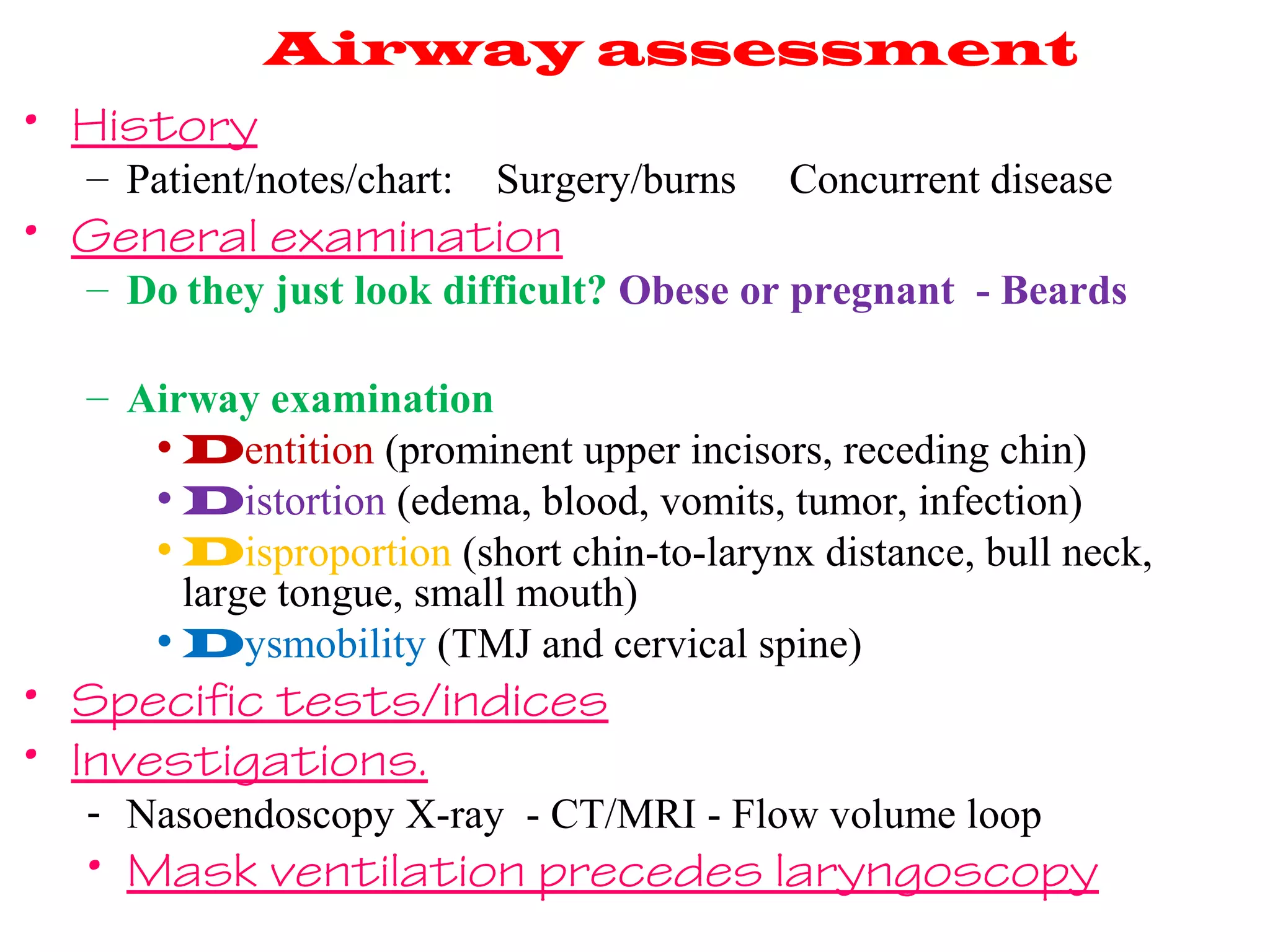 Assessment of airway | PPT