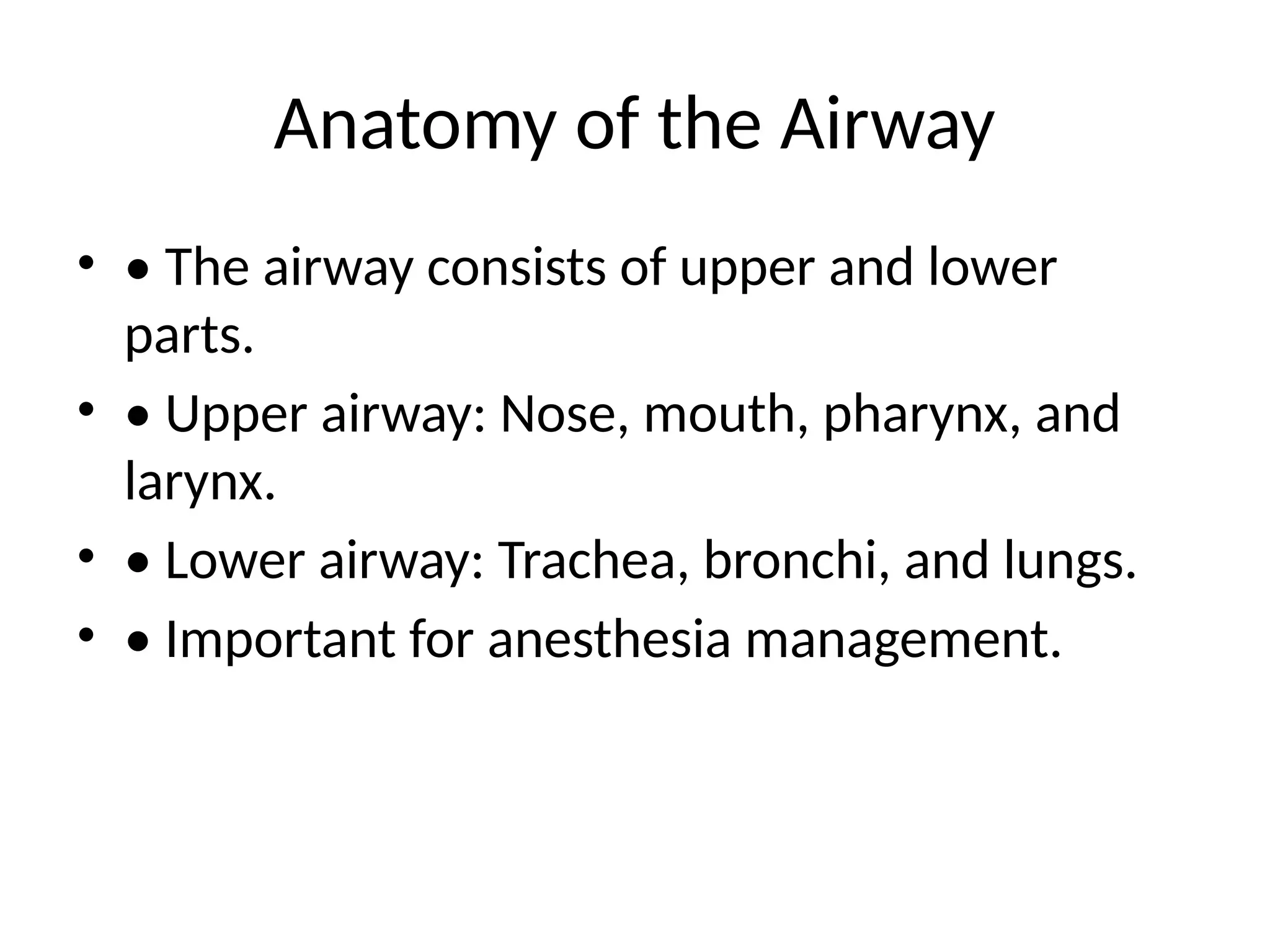 Assessment of Airway in Anesthesia and Management | PPTX