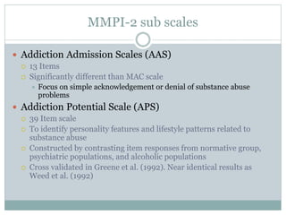 Assessment of alcohol and drug use | PPTX