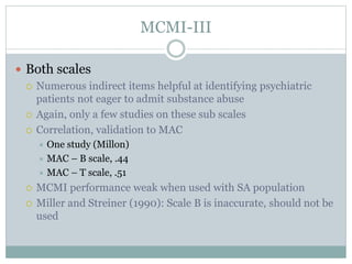 Assessment of alcohol and drug use | PPTX