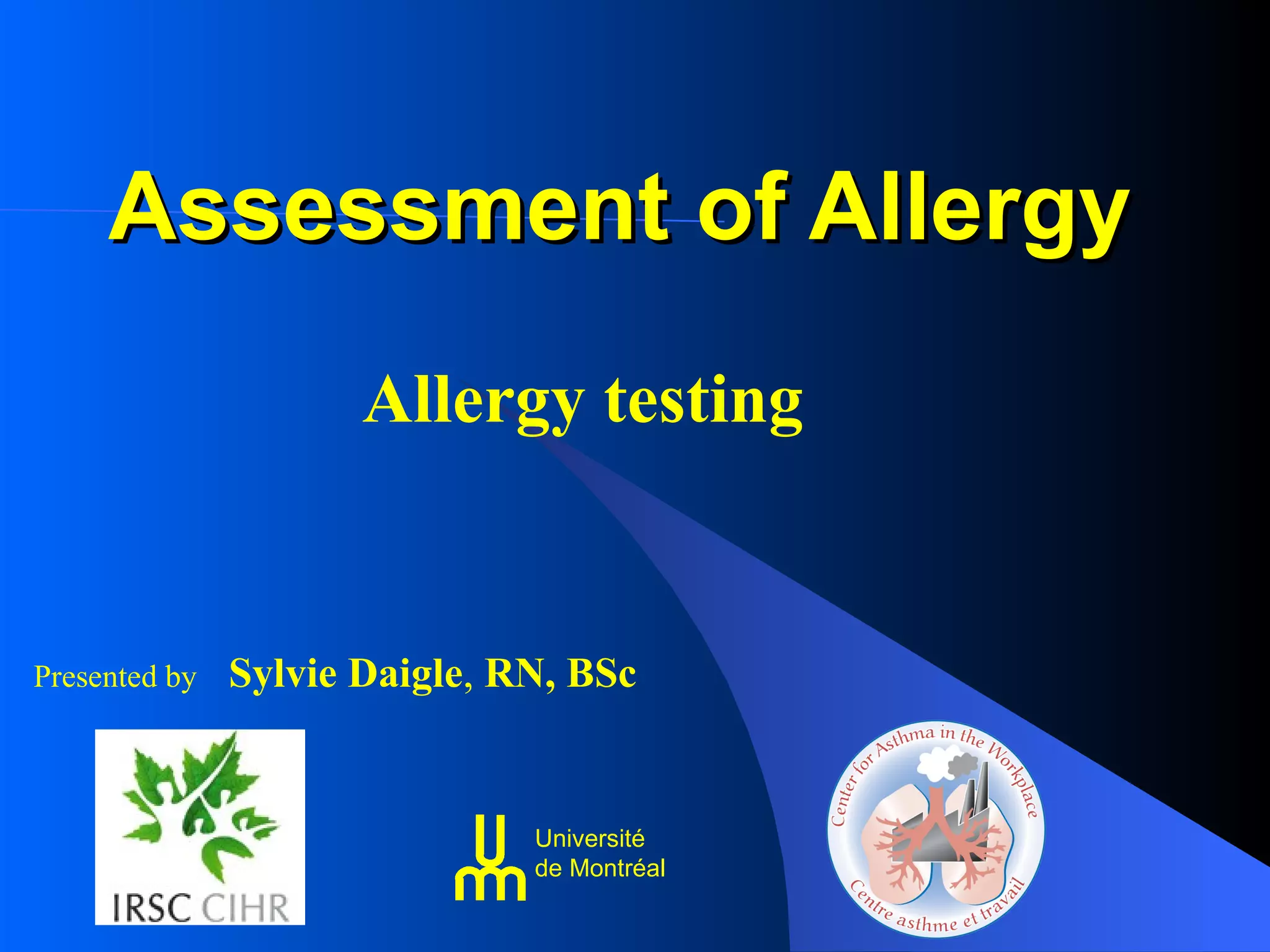 Assessment Of Allergy | PPT