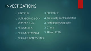 Assessment of anuria & management of post obstructive diuresis | PPT
