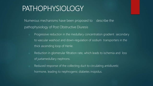 Assessment of anuria & management of post obstructive diuresis | PPT