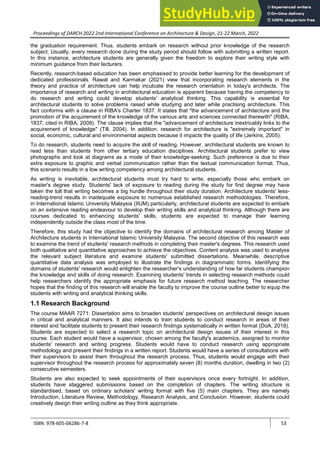 Assessment Of Architectural Research Domains Among Students In Master ...